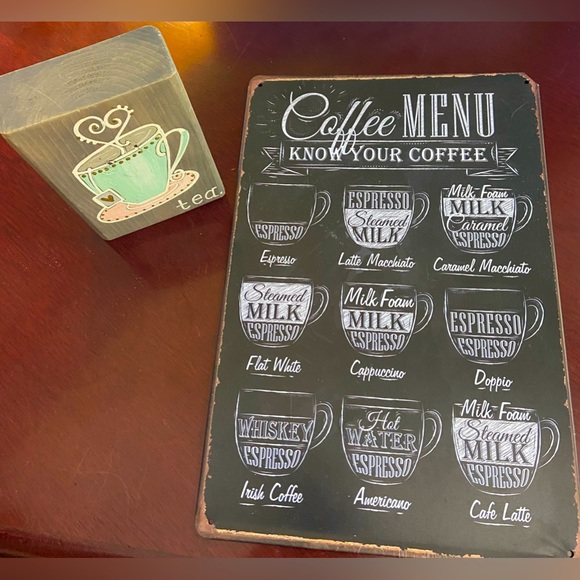 Lori Ring Art (Tea) | Wall Decor | Vintage Look Coffee Menu Tin Wall ...